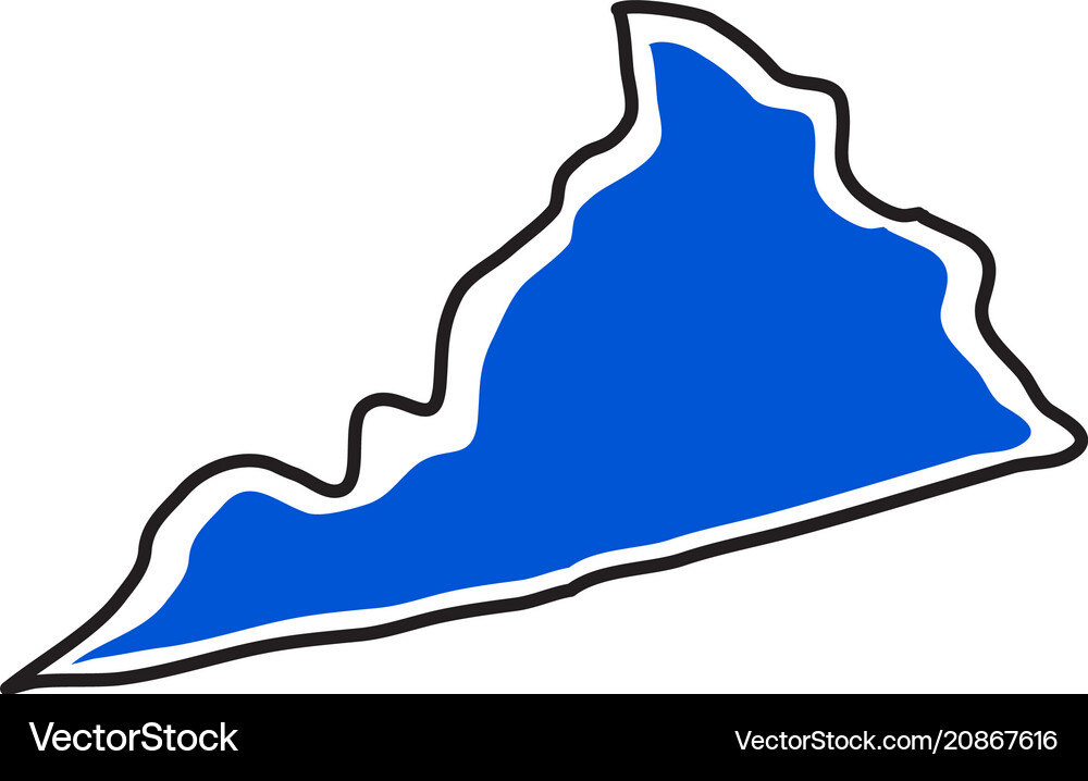 Isolated map of the state virginia Royalty Free Vector Image
