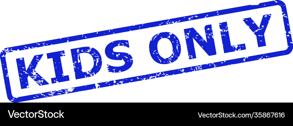 Kids only seal with distress surface and rounded Vector Image