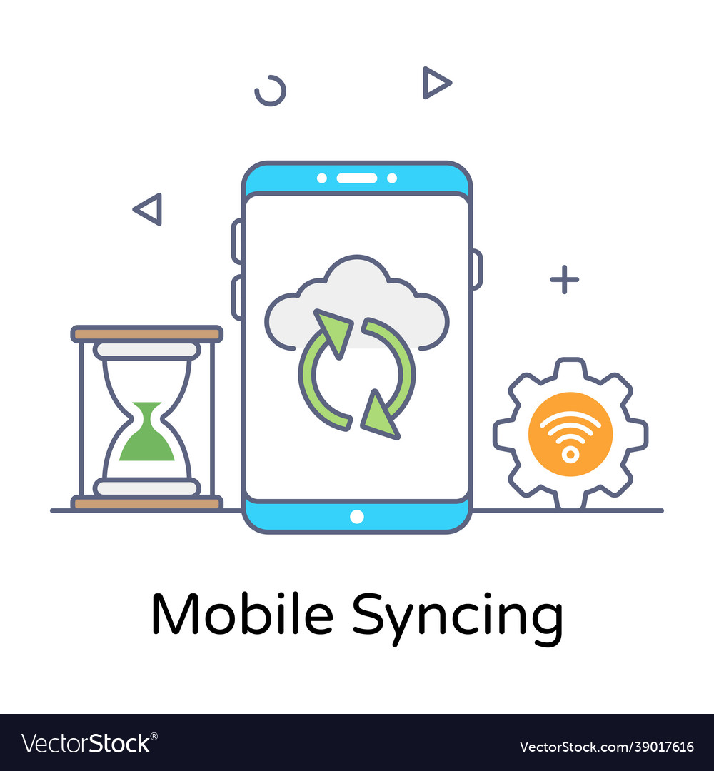 Mobile syncing Royalty Free Vector Image - VectorStock
