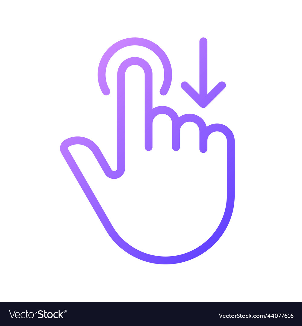 Move downwards gradient linear icon Royalty Free Vector Move downwards gradient linear icon Royalty Free Vector