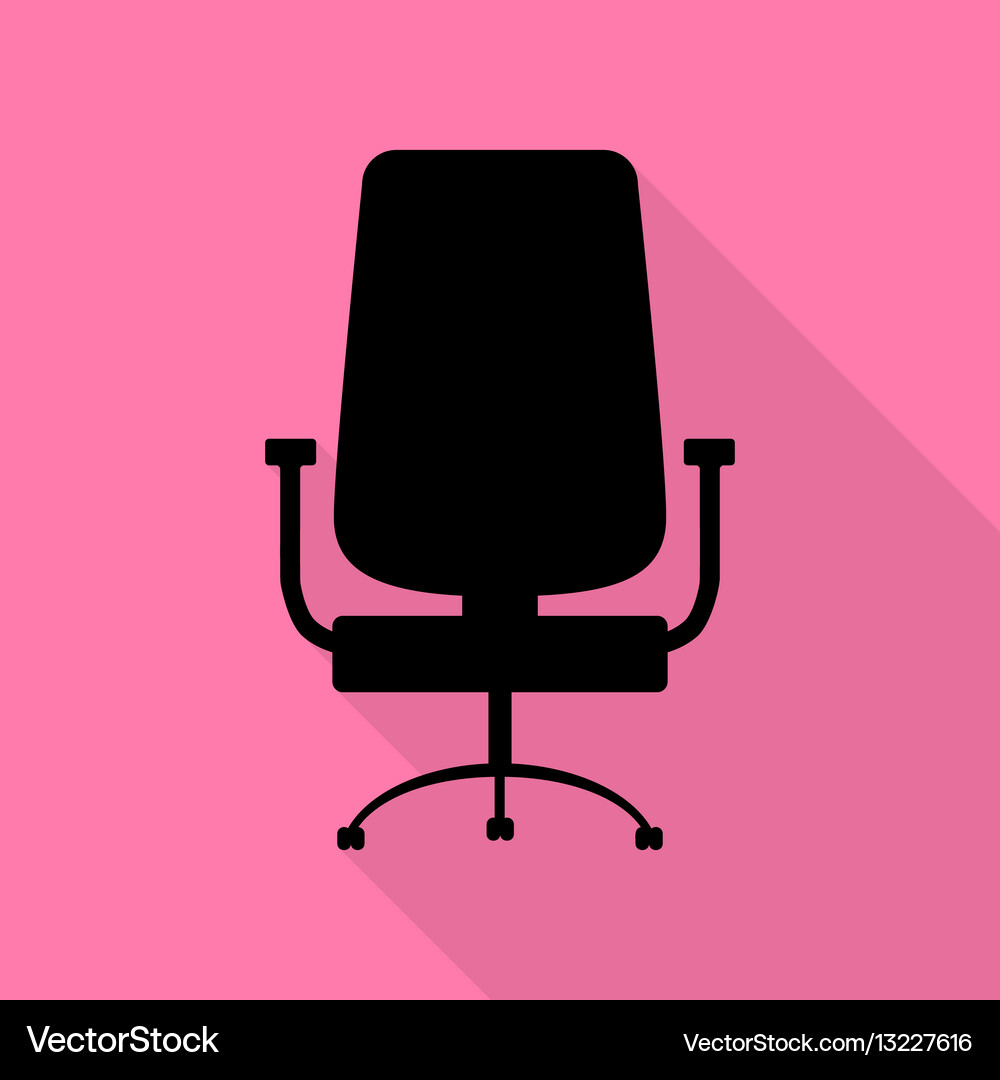 Office chair sign black icon with flat style Vector Image