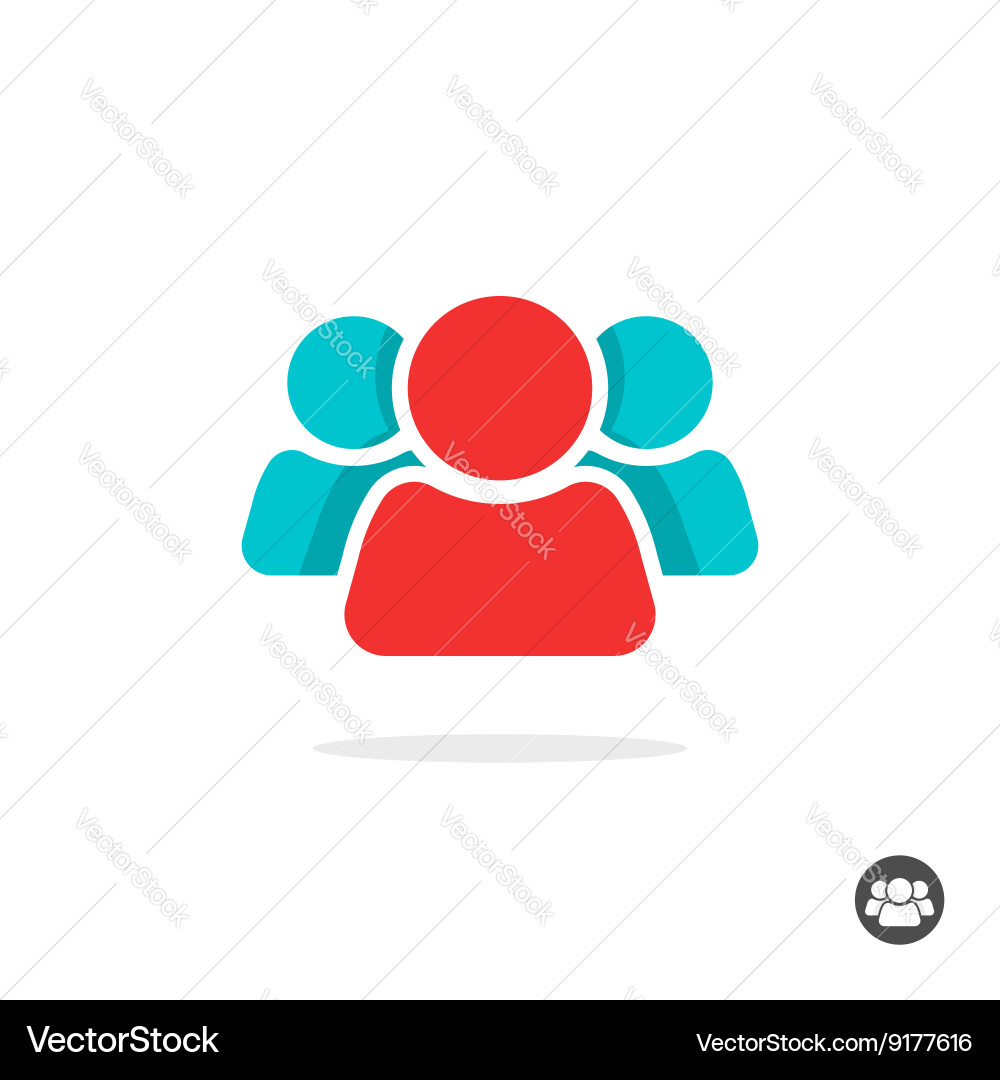 People icon isolated group of three Royalty Free Vector