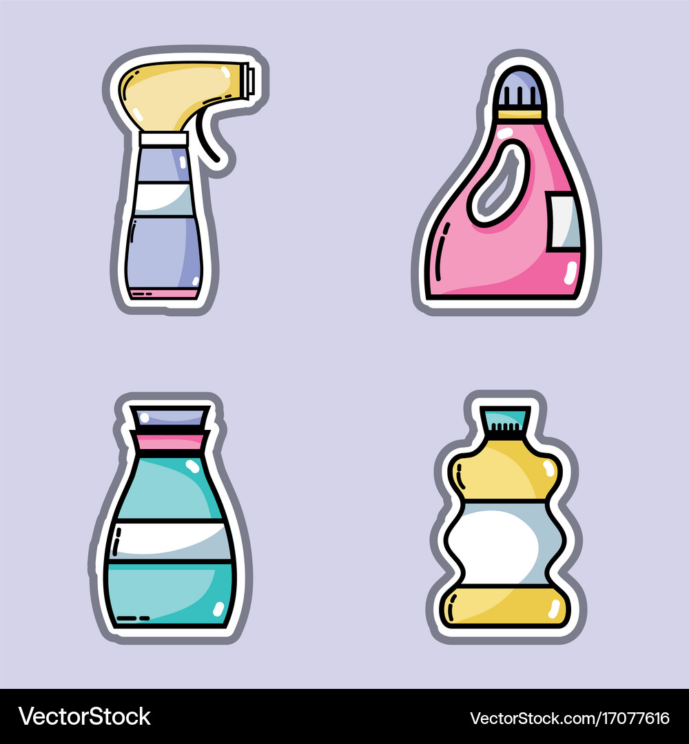 Set laundry equipment to clean the clothes Vector Image