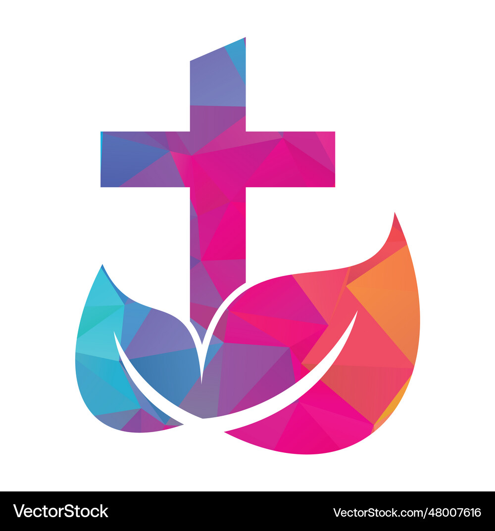 Tree religious cross symbol icon design cross Vector Image