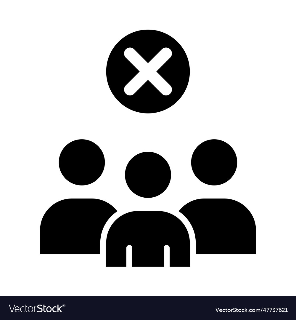 Avoid crowds glyph icon for personal Royalty Free Vector