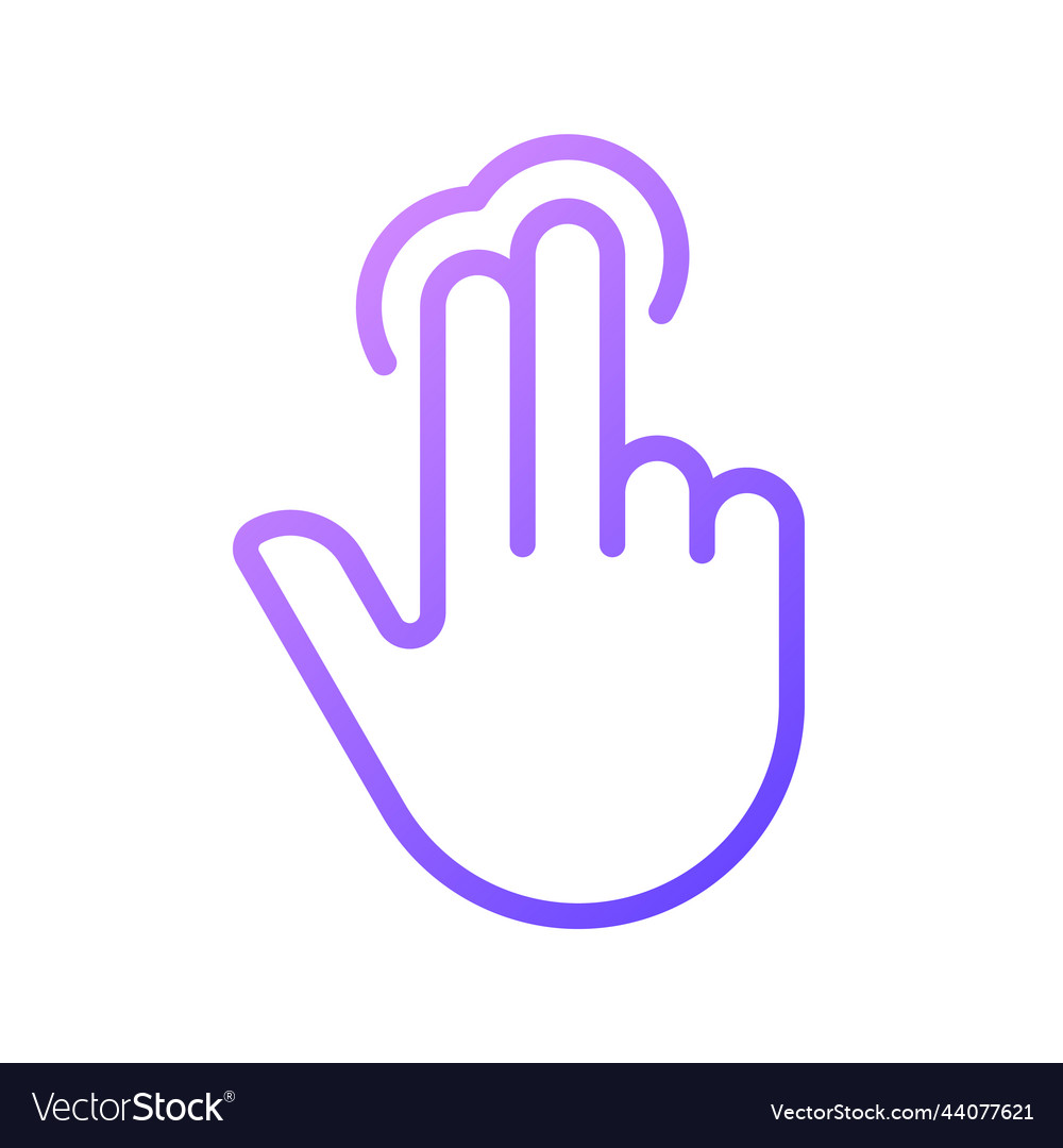 Double finger touch gradient linear icon Vector Image