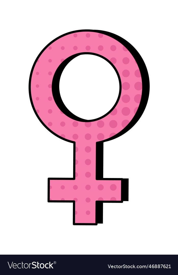 Female comic sign Royalty Free Vector Image - VectorStock