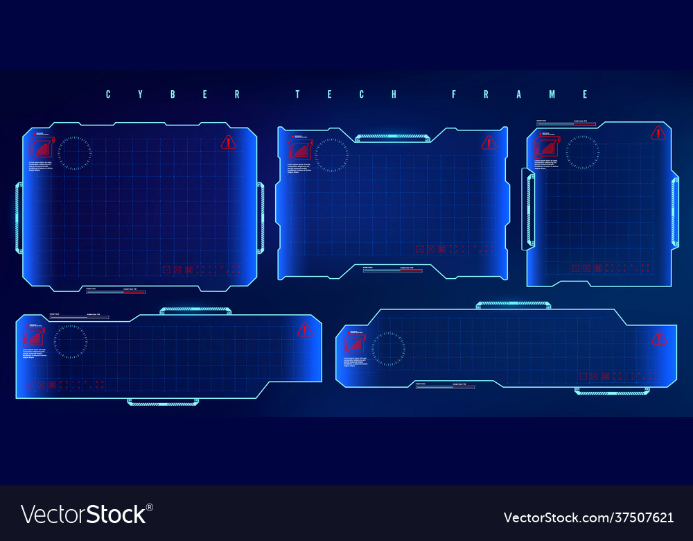 Futuristic hud set frame virtual Royalty Free Vector Image