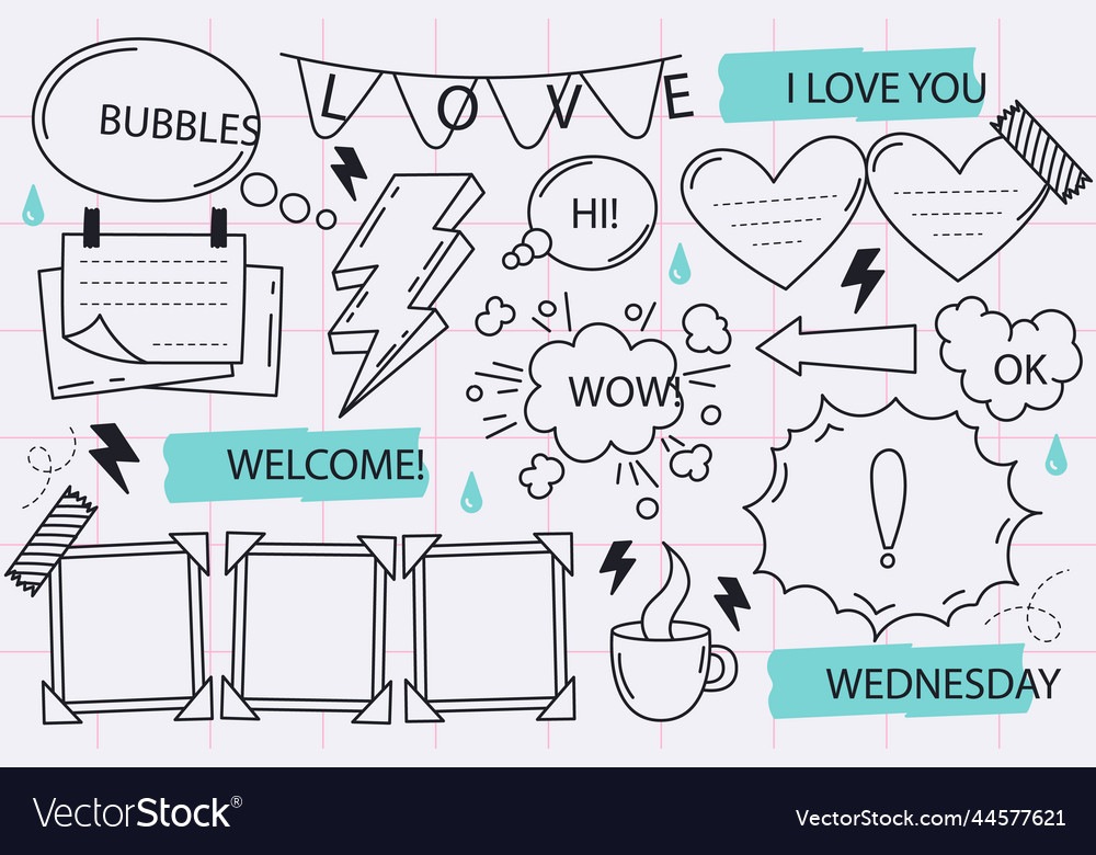 Hand drawn vision board Royalty Free Vector Image