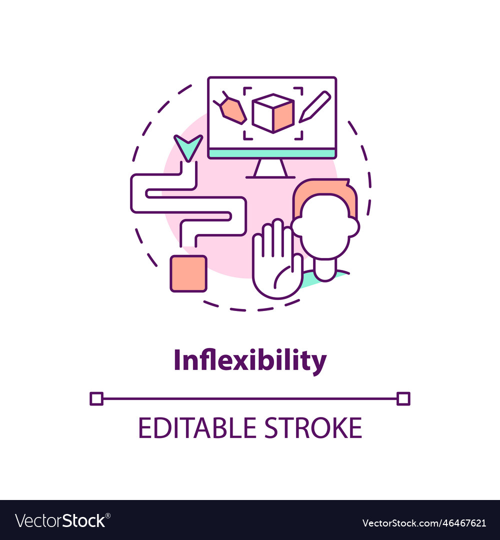 Inflexibility concept icon Royalty Free Vector Image