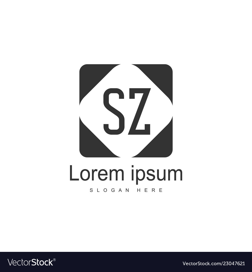 Initial letter sz logo template minimalist letter Vector Image