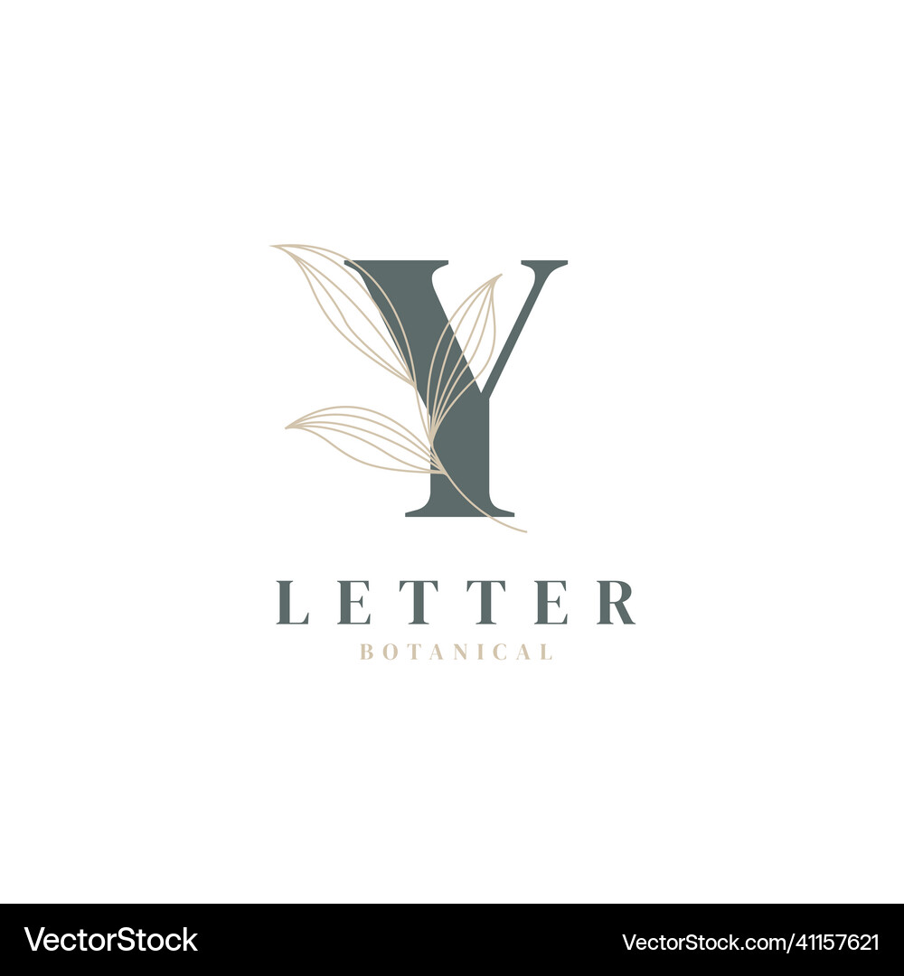 Initial letter y floral and botanical logo nature Vector Image
