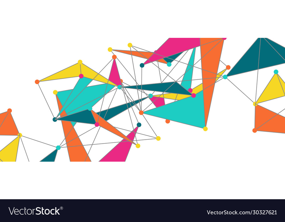 Line points connections triangular technology Vector Image