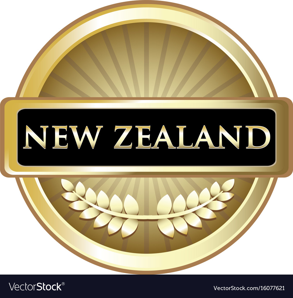 New zealand gold label Royalty Free Vector Image New zealand gold label Royalty Free Vector Image