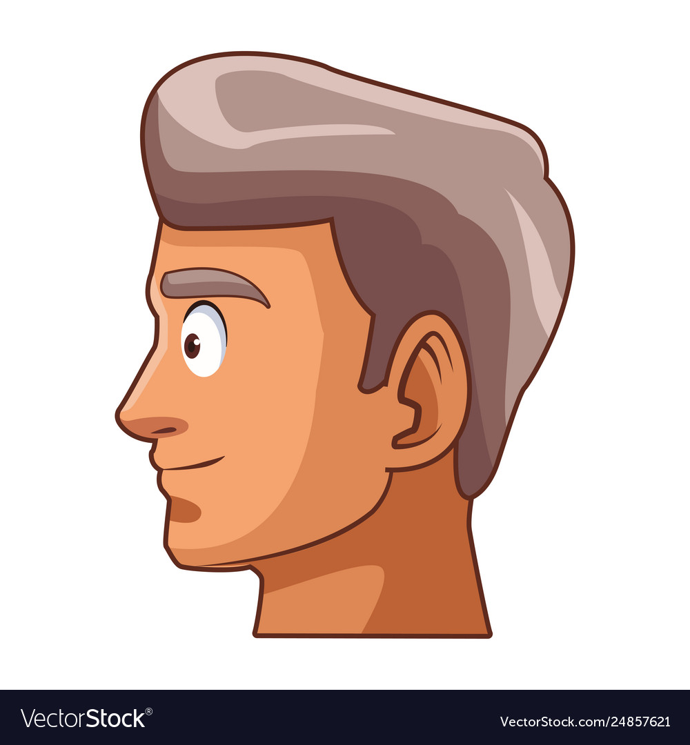 Old man face profile Royalty Free Vector Image