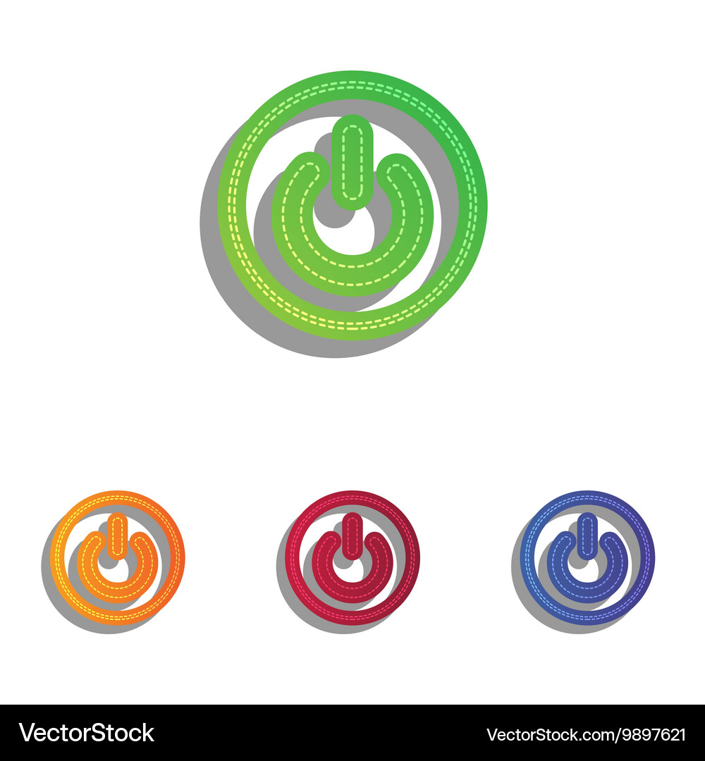 On off switch sign colorful applique icons set Vector Image