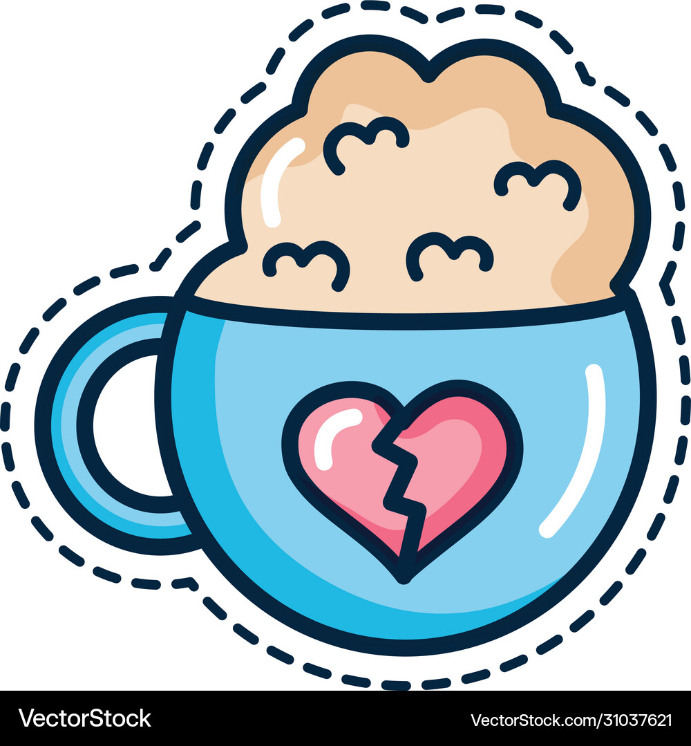 Patches concept cake mug icon line color style Vector Image