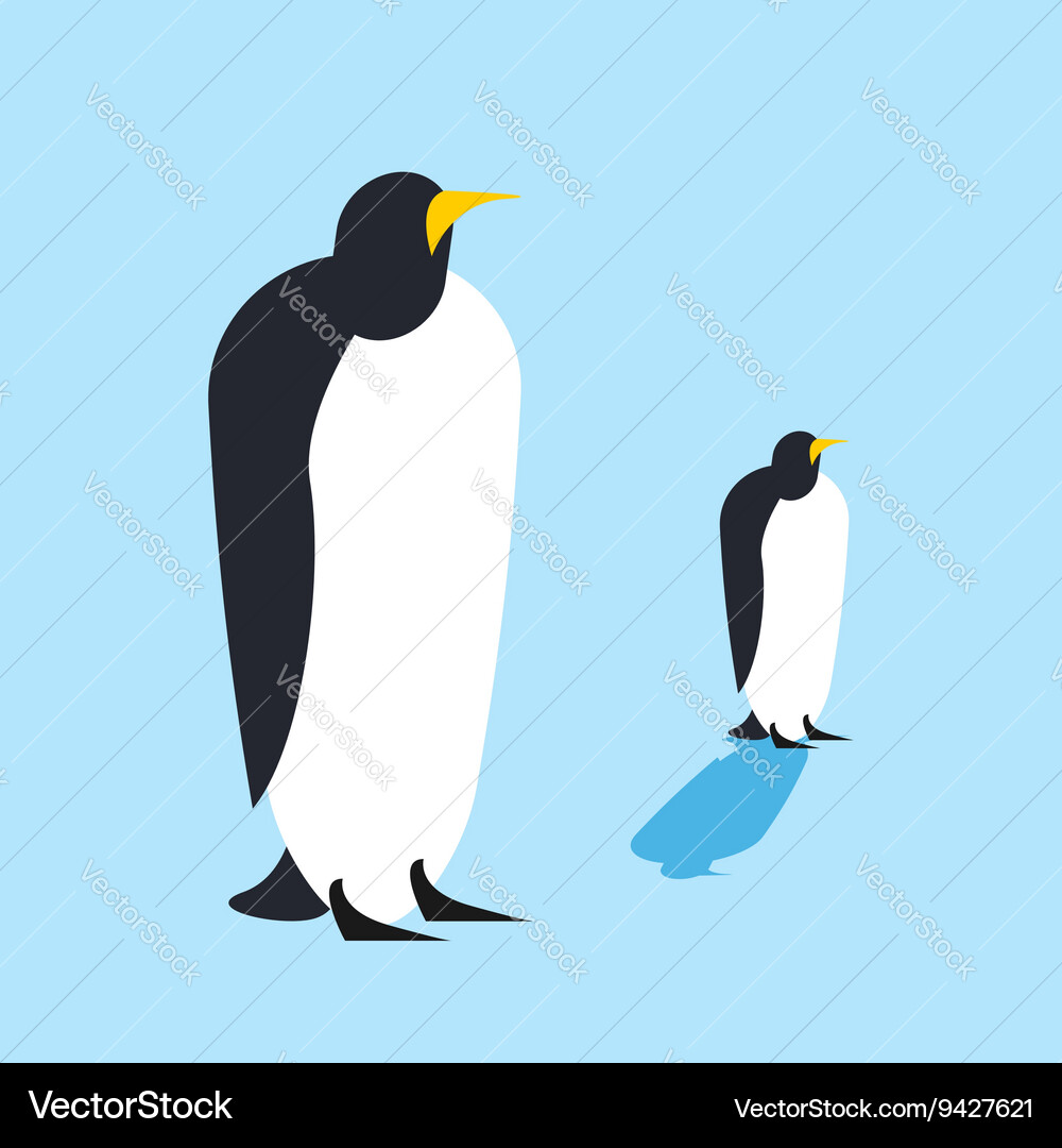 Penguin isolated arctic birds animal antarctica Vector Image