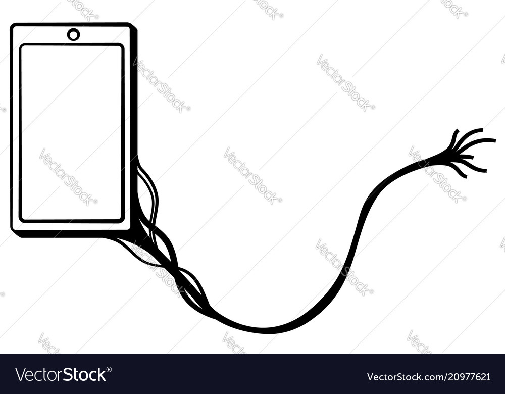 Smartphone cable symbol Royalty Free Vector Image