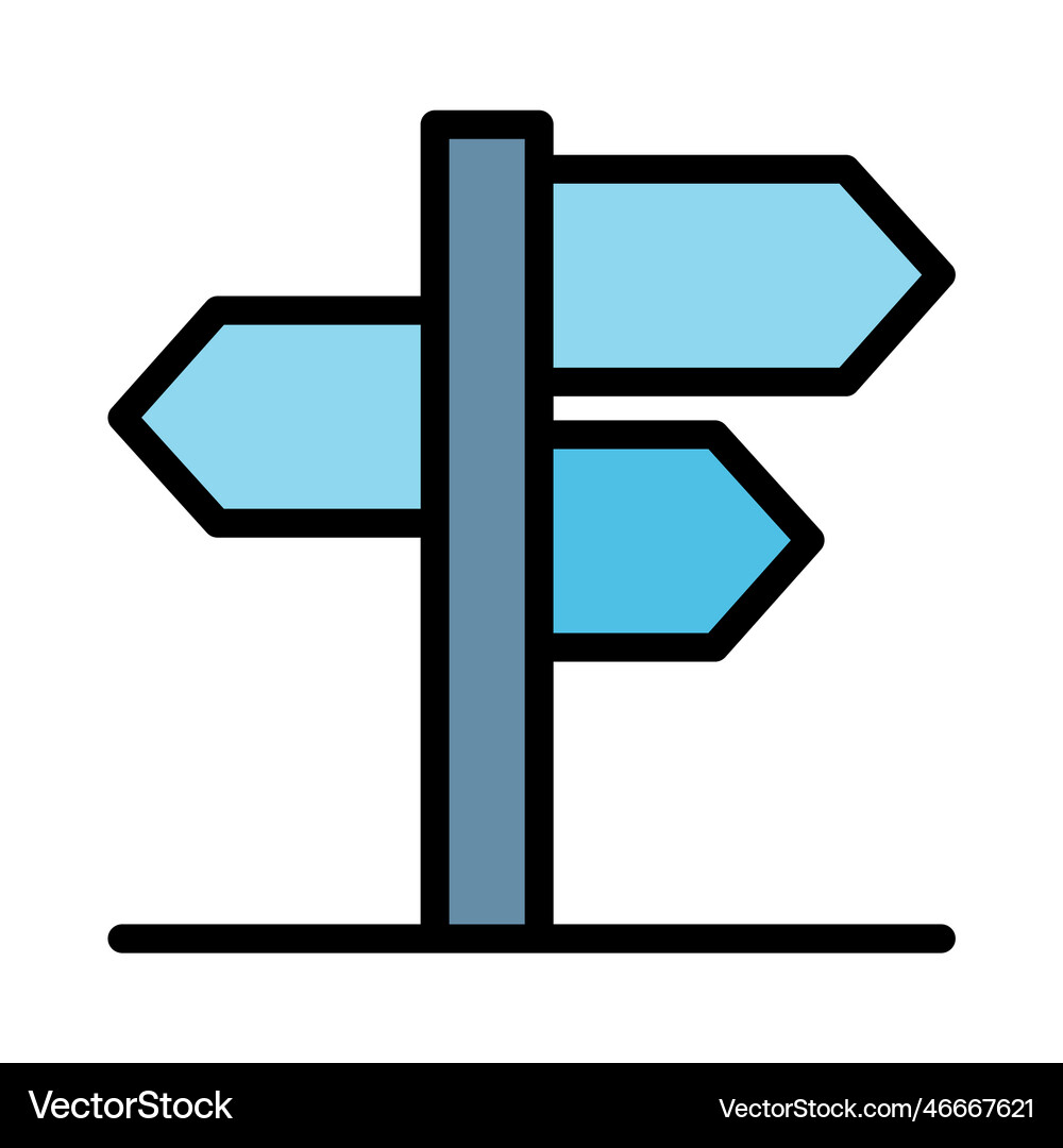 Street sign color line icon Royalty Free Vector Image