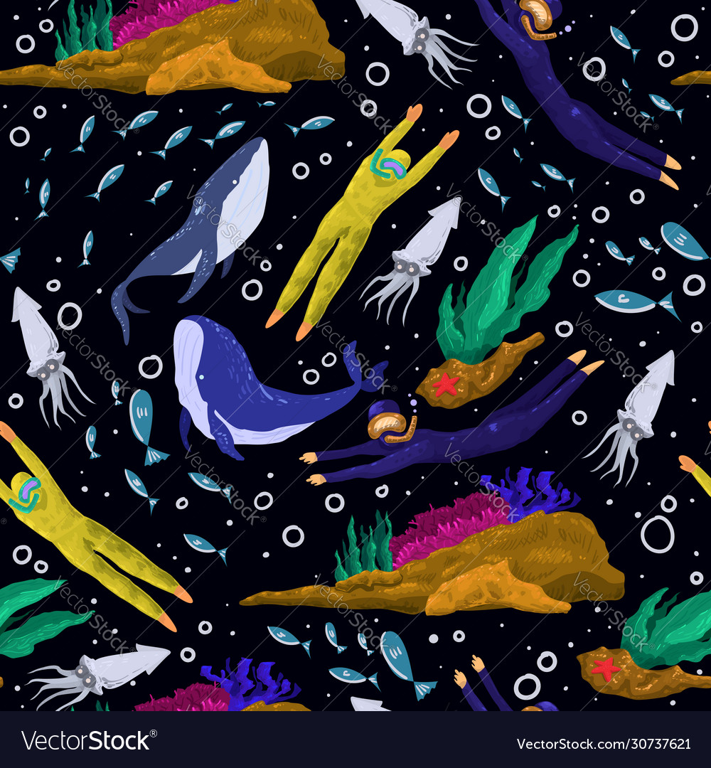 Summer beach seamless pattern background Vector Image