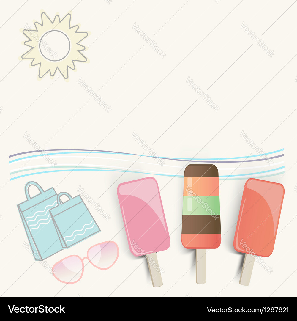 Summer ice cream at the seaside Royalty Free Vector Image