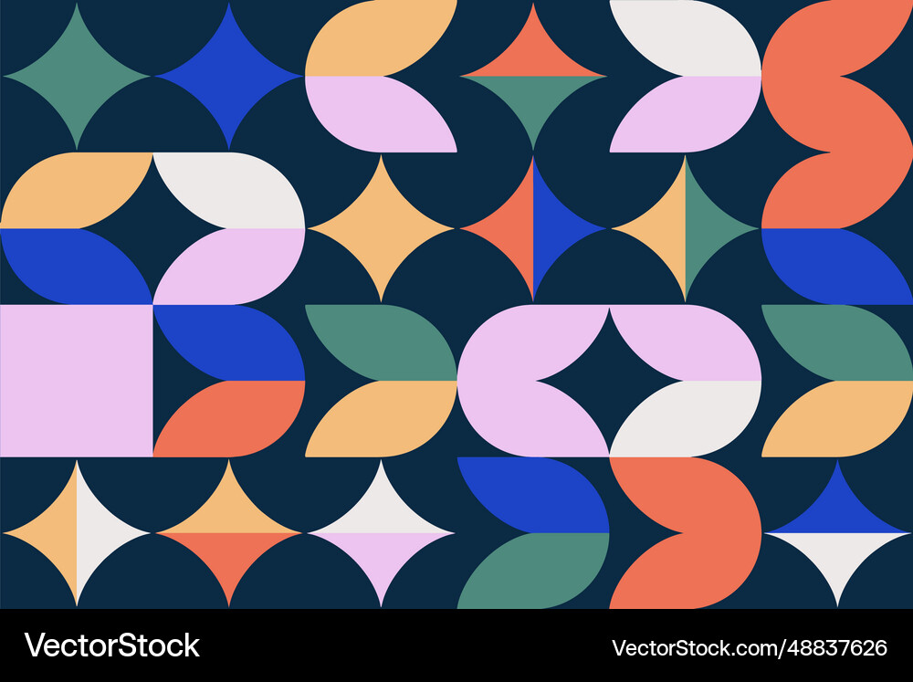 Colorful abstract design with simple geometrical Vector Image