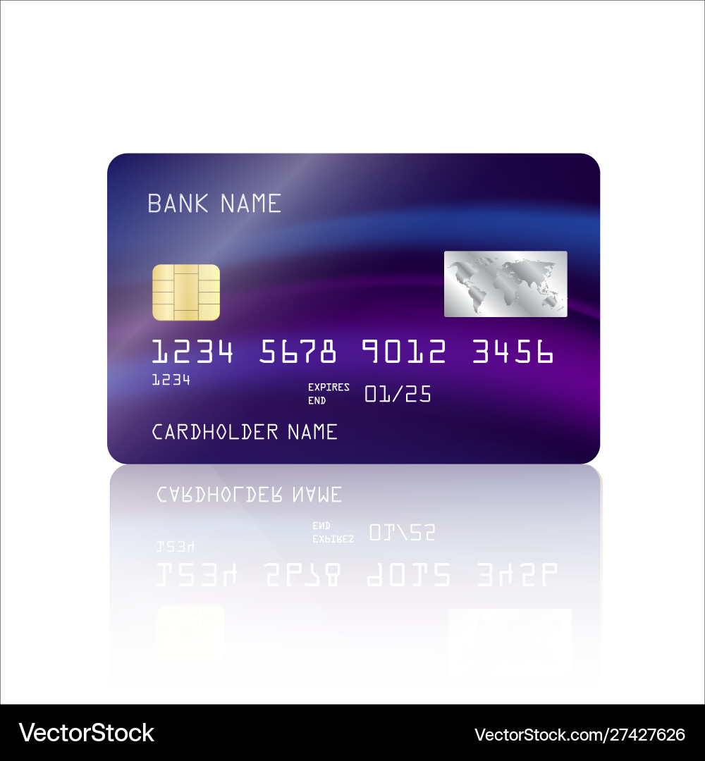Credit card with abstract colorful mesh Royalty Free Vector