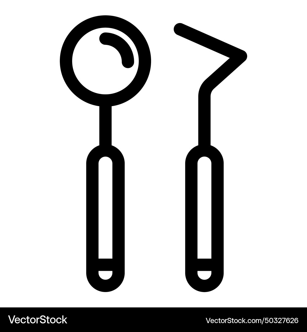 Dentist tools flat icon isolated on white Vector Image