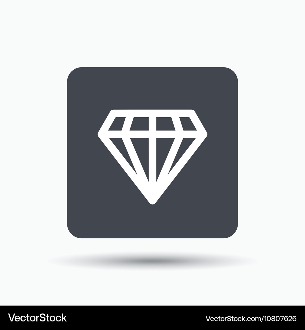 Diamond icon jewelry gem sign Royalty Free Vector Image