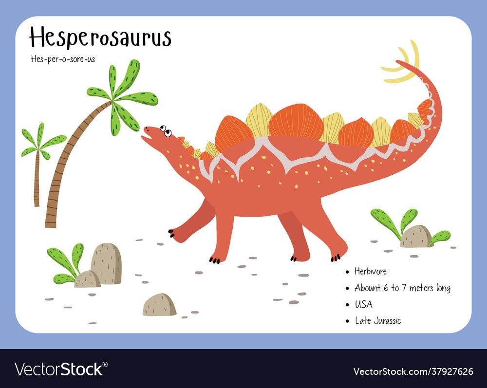 Dinosaur fact flash cards - names Royalty Free Vector Image