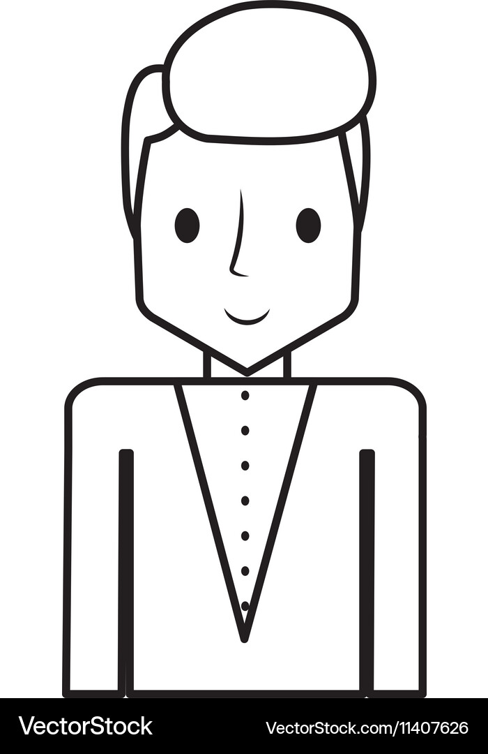 Elegant man male isolated icon Royalty Free Vector Image