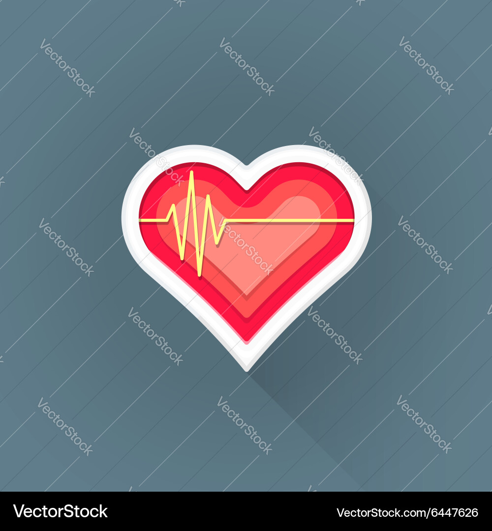 Flat cardiac medicine symbol icon Royalty Free Vector Image
