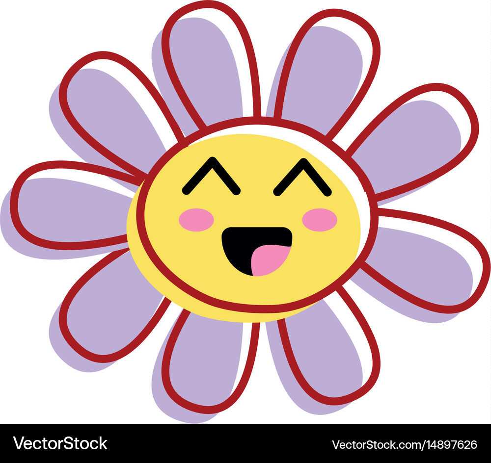 Flower happy cheeks and close eyes Royalty Free Vector Image