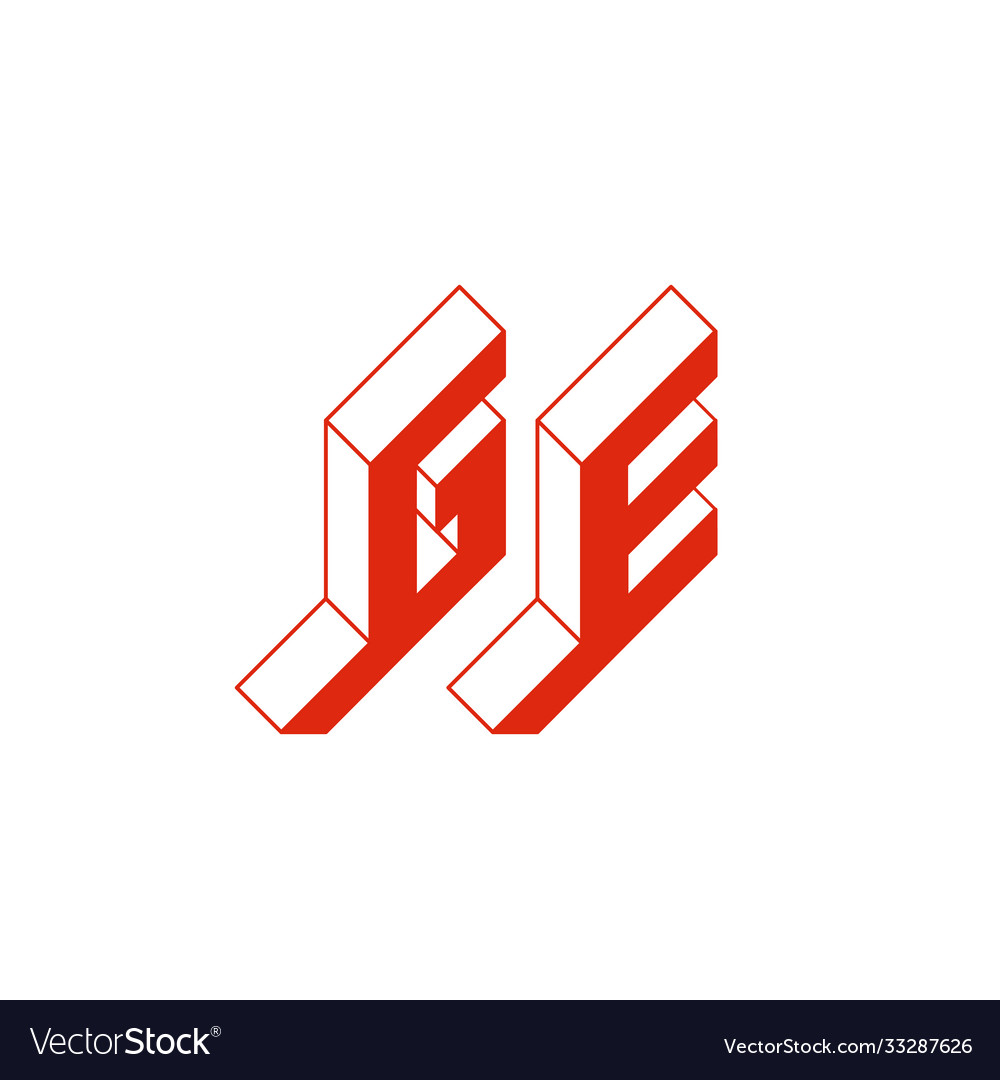 G and e - monogram or logotype isometric 3d font Vector Image G and e - monogram or logotype isometric 3d font Vector Image