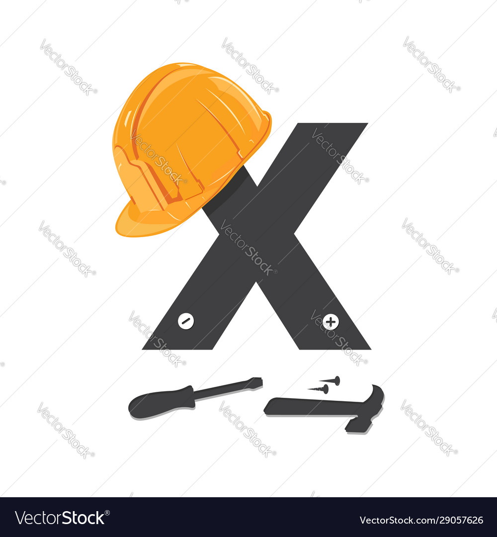 Initial x construction Royalty Free Vector Image
