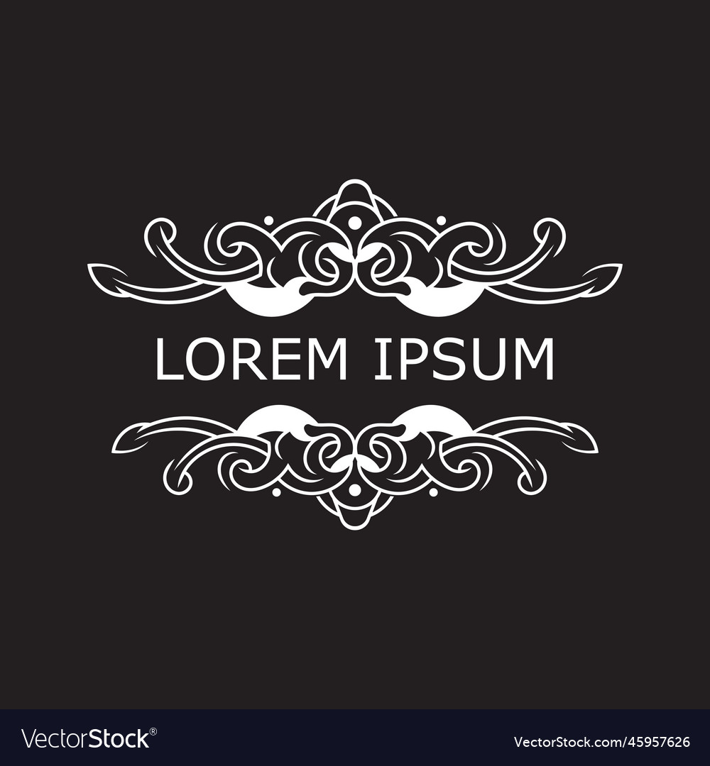 Luxury logo template flourishes elegant ornament Vector Image