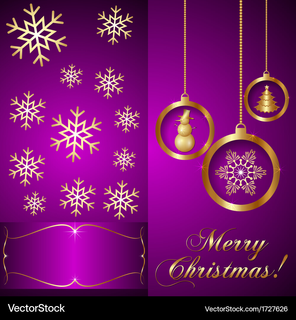 Pink violet christmas invitation card Royalty Free Vector