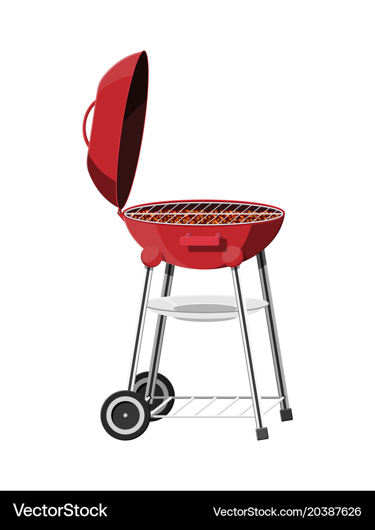 Round barbecue grill bbq icon electric Royalty Free Vector
