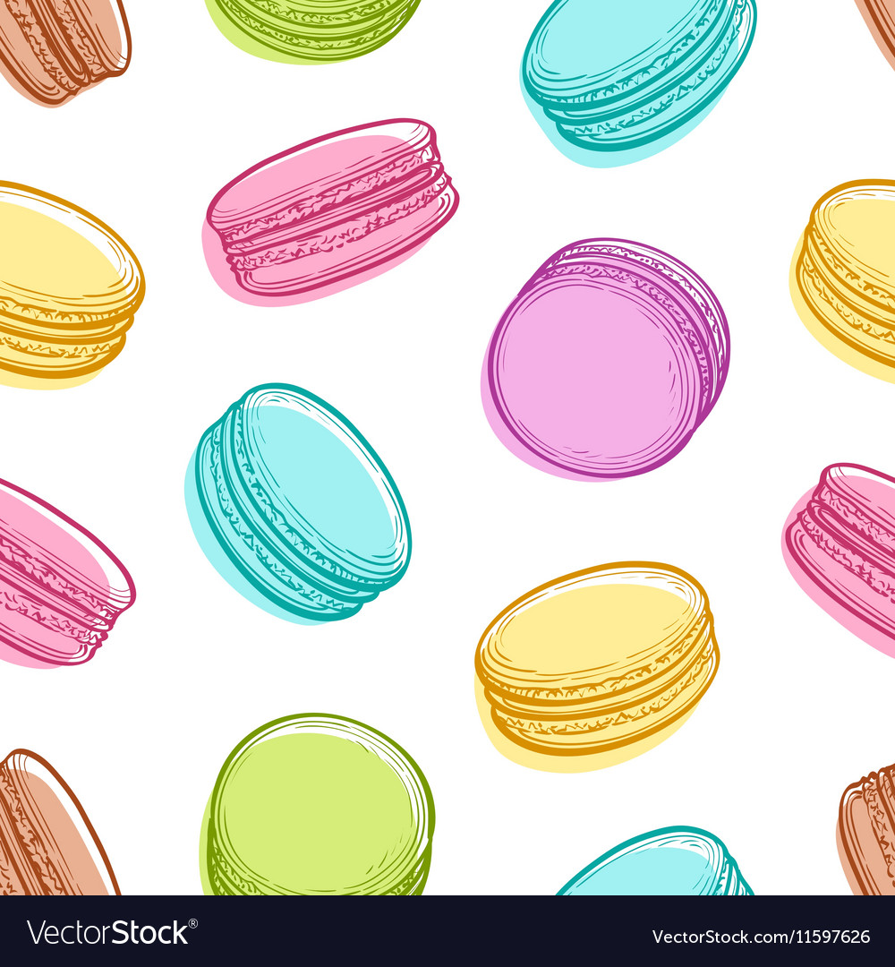 Seamless pattern with macaroons Royalty Free Vector Image