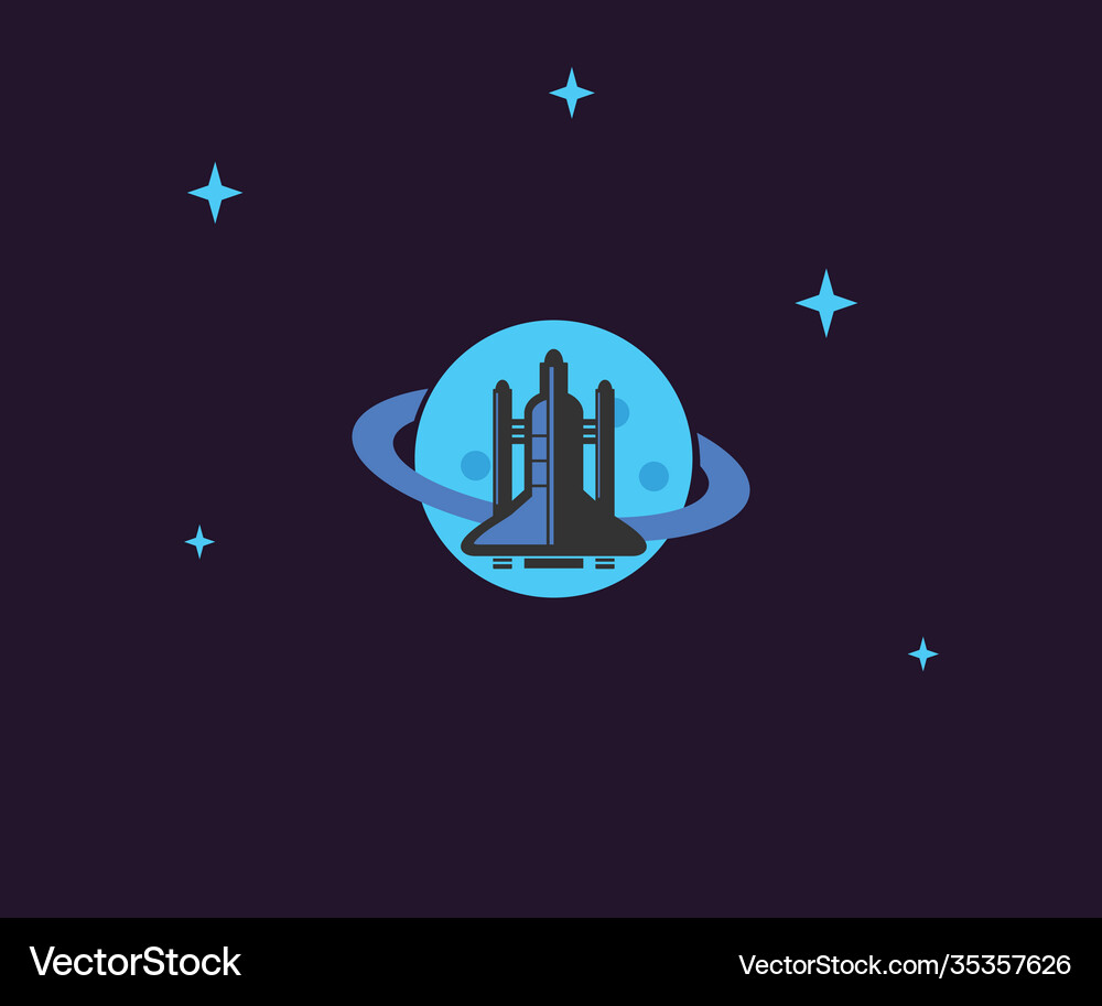Space symbol icon with rocket and design Vector Image