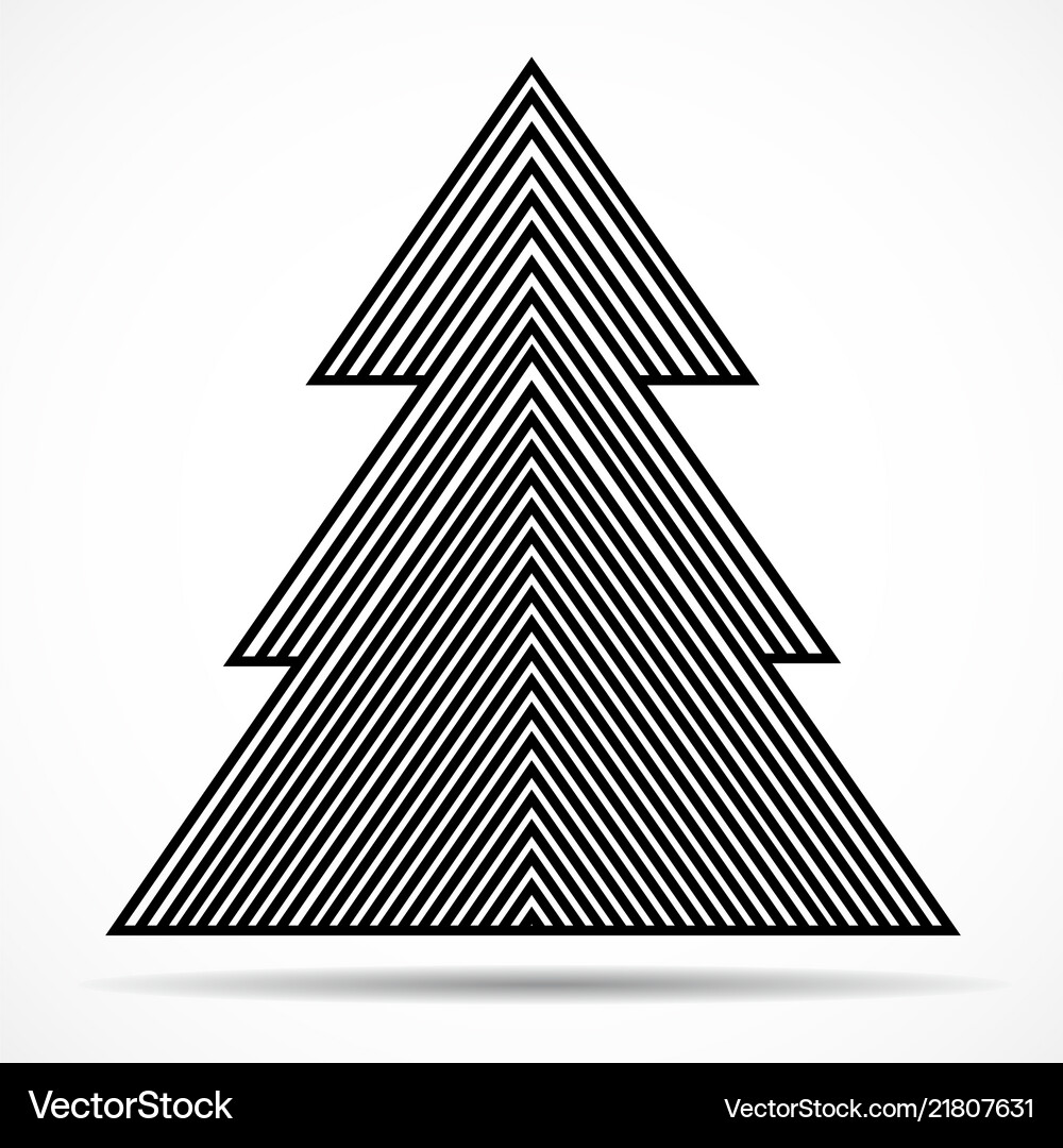 Abstract christmas tree of lines Royalty Free Vector Image