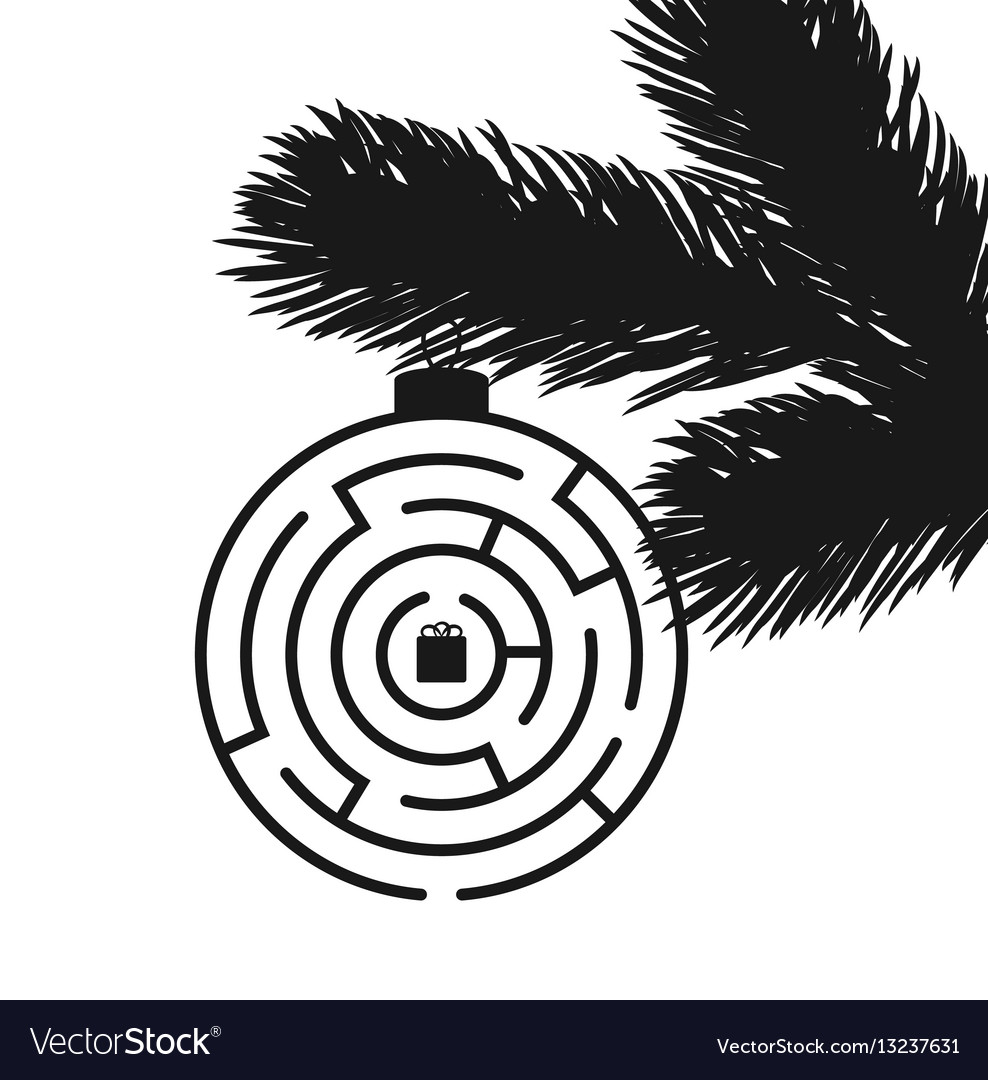 Christmas maze background Royalty Free Vector Image