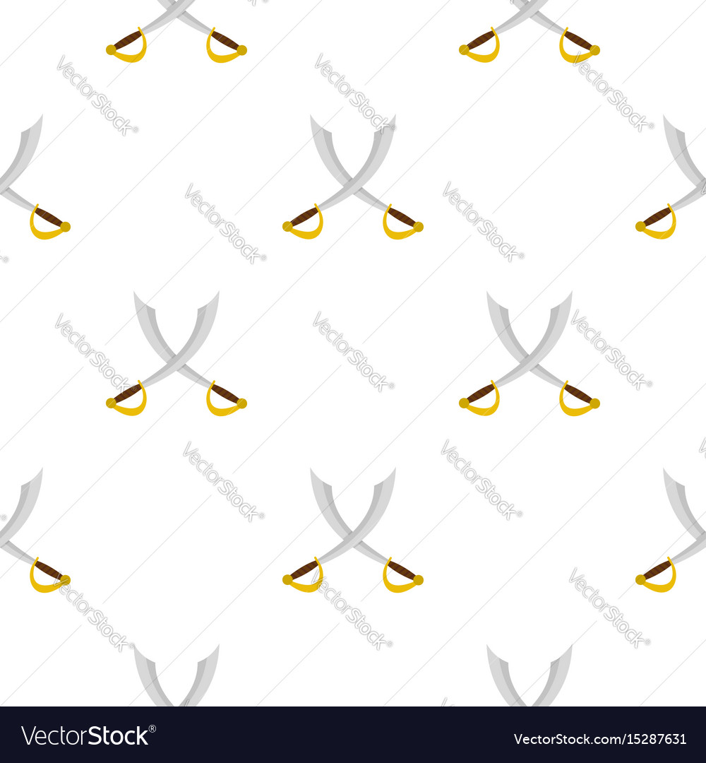 Crossed sabers pattern flat Royalty Free Vector Image