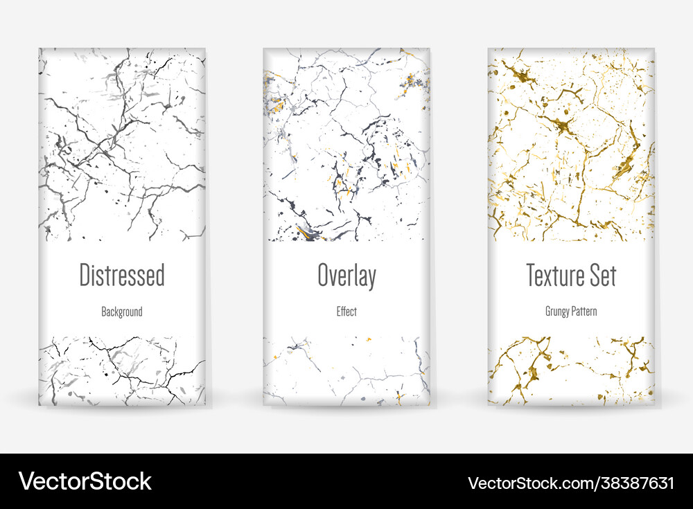 Distress grunge texture set scratched dirt print Vector Image