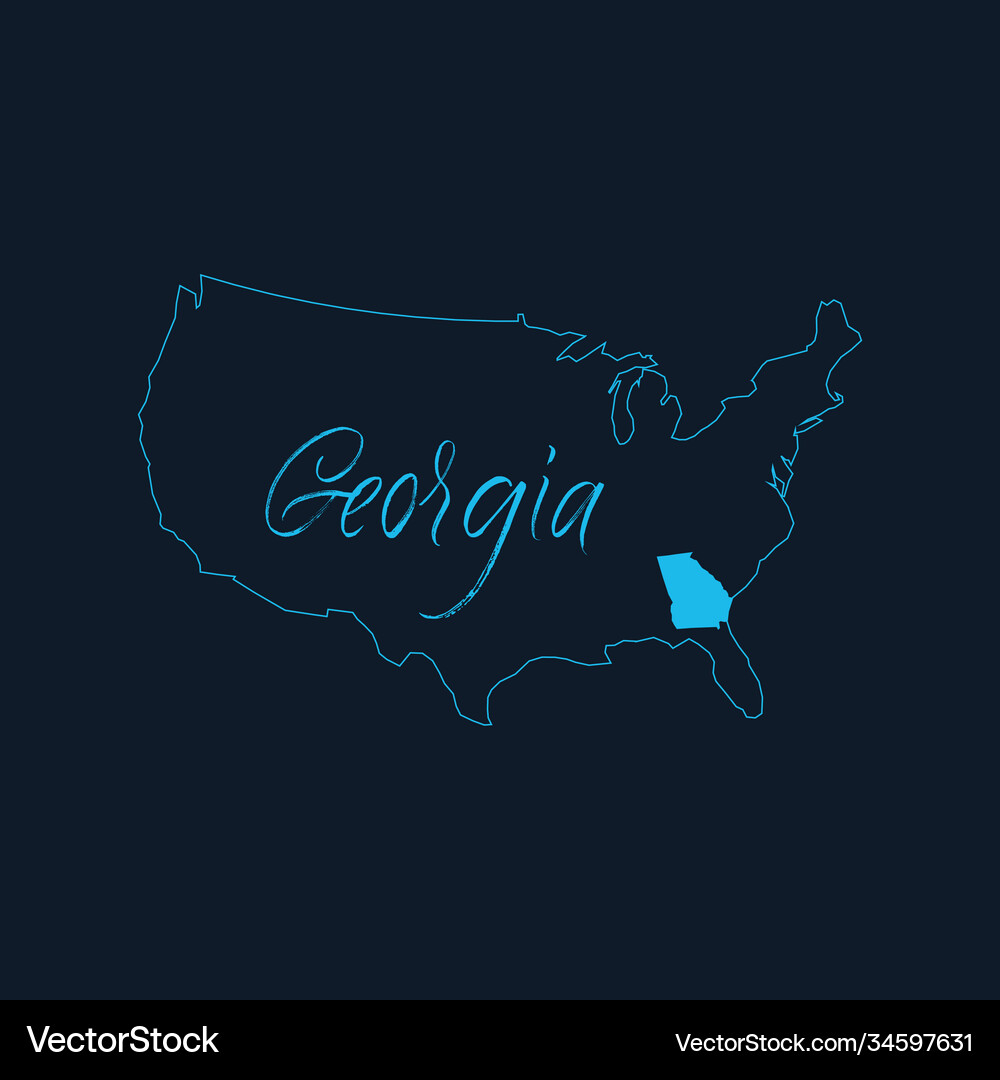 Georgia state highlighted on united states Vector Image