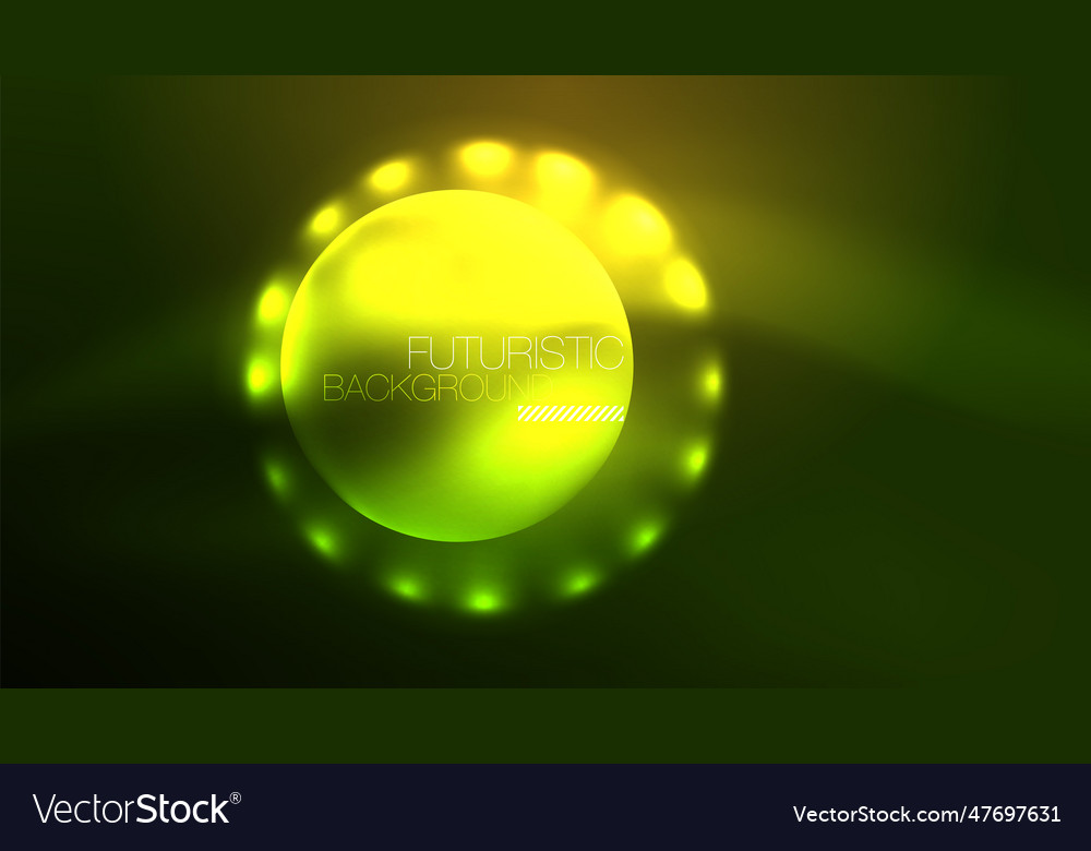 Neon glowing circles magic energy space light Vector Image