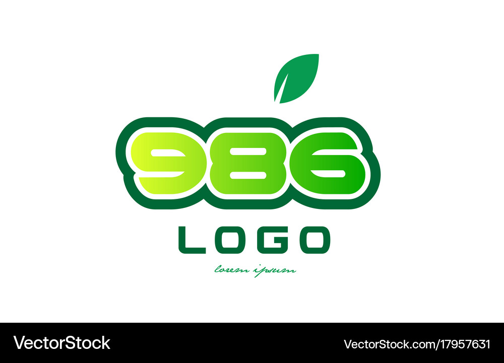 Number 986 numeral digit logo icon design Vector Image