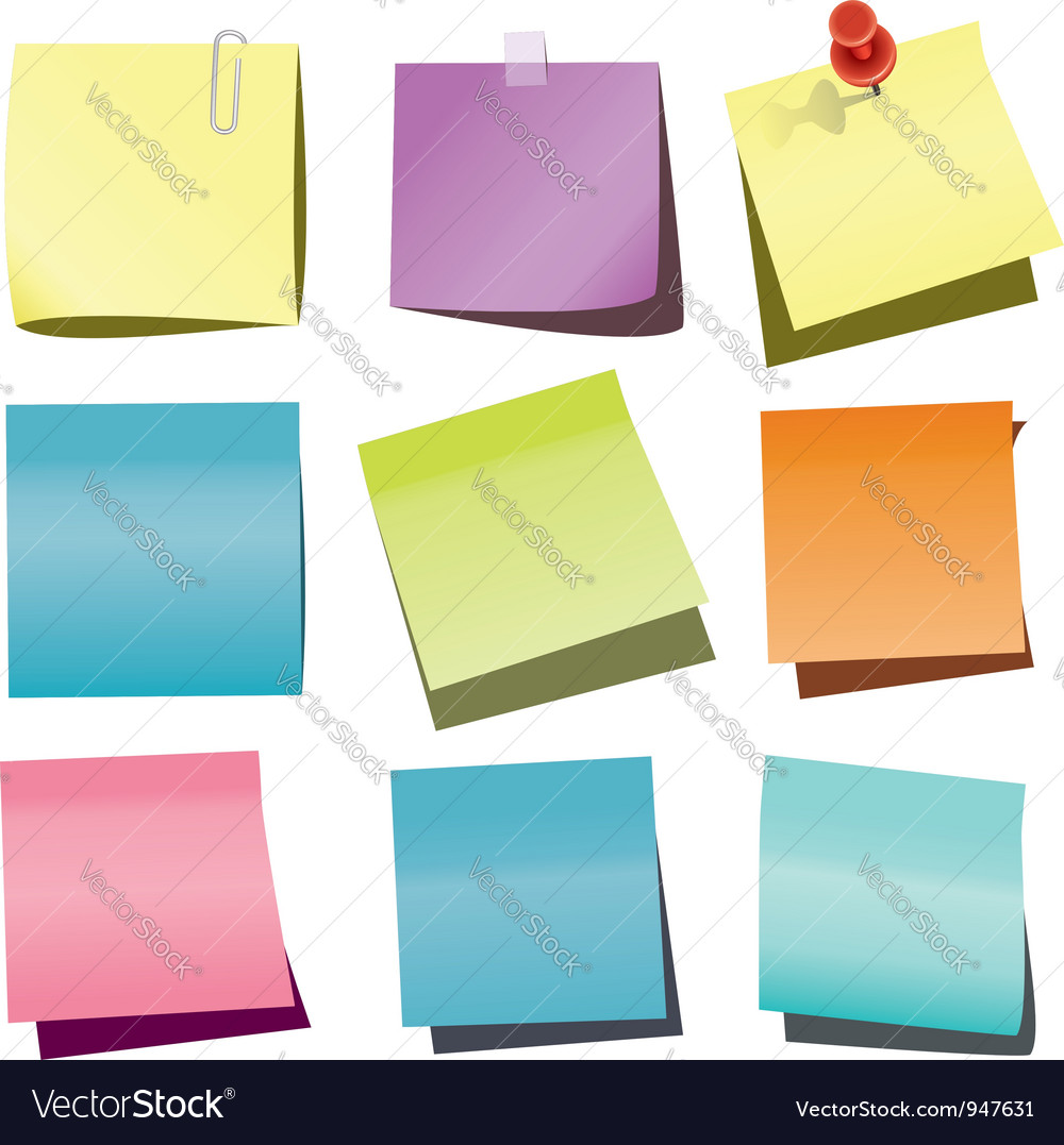 Paper notes Royalty Free Vector Image - VectorStock