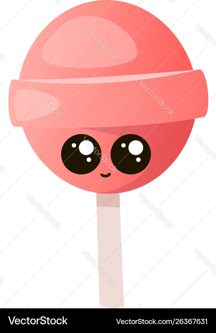 Pink lolipop on white background Royalty Free Vector Image